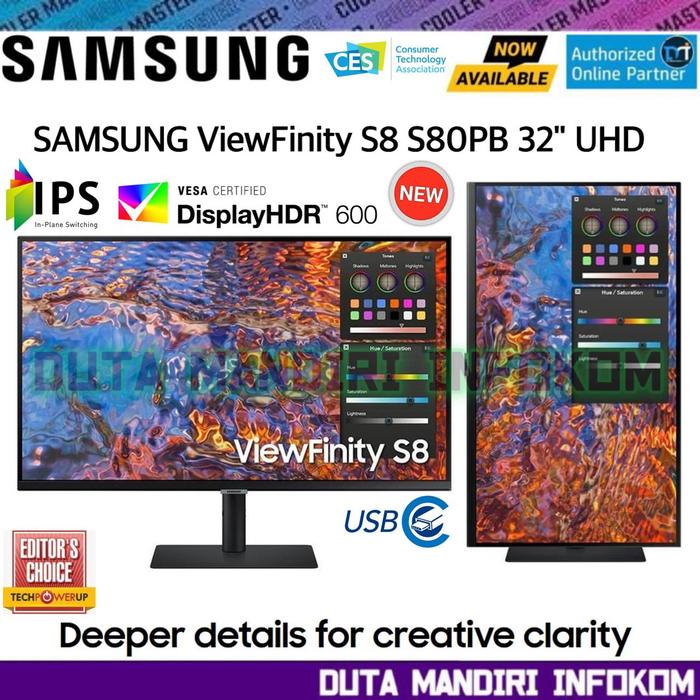 Promo SAMSUNG ViewFinity S8 S80PB S32B800PX 32" Inch - 4K UHD 60Hz HDMI ...