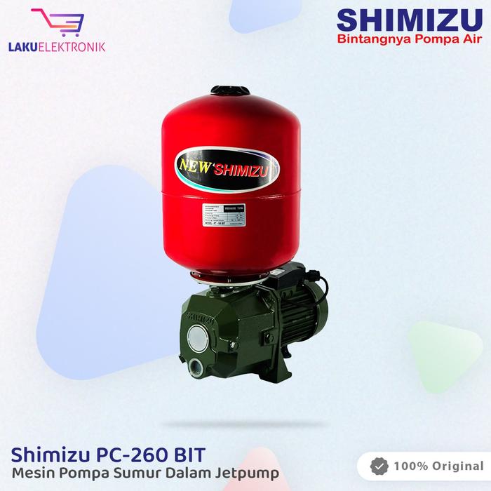 Jual Pompa air Shimizu type Jet Pump PC-260 BIT 250 Watt Sumur 30 Meter ...
