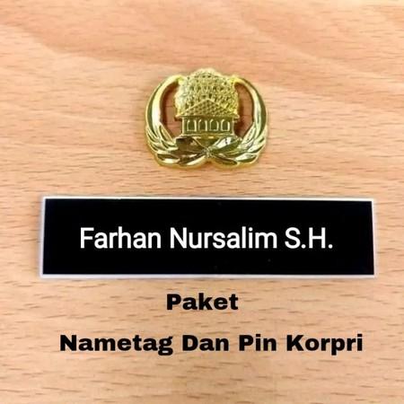 Paket Name Tag Dan Pin Korpri Asn Papan Nama Dada Akrilik Lencana ...