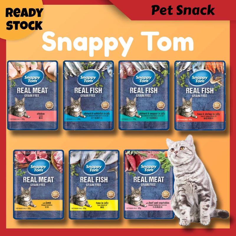 Snappy Tom Pouch Cat Food Makanan Kucing Basah 85G - Beef / Lamb ...