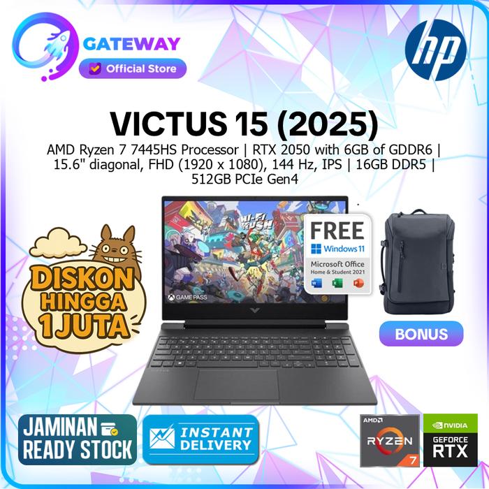 Promo LAPTOP HP VICTUS 15 RYZEN 7 7445HS RTX2050 32GB 1TB SSD W11+OHS ...
