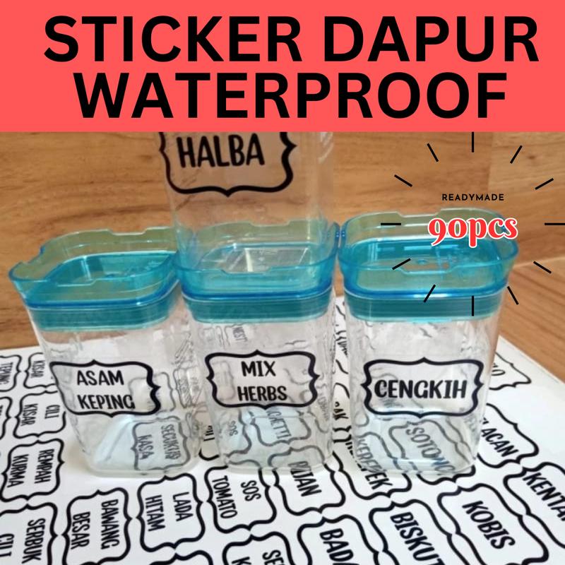 FZ Sticker Label Dapur Transparent Waterproof Saiz 3cm x 5cm - TikTok ...