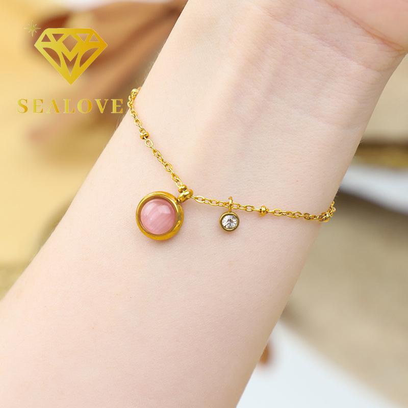 SEALOVE Gelang Bestie Ber Lucky Cat Eye Bracelet for Women Gelang ...