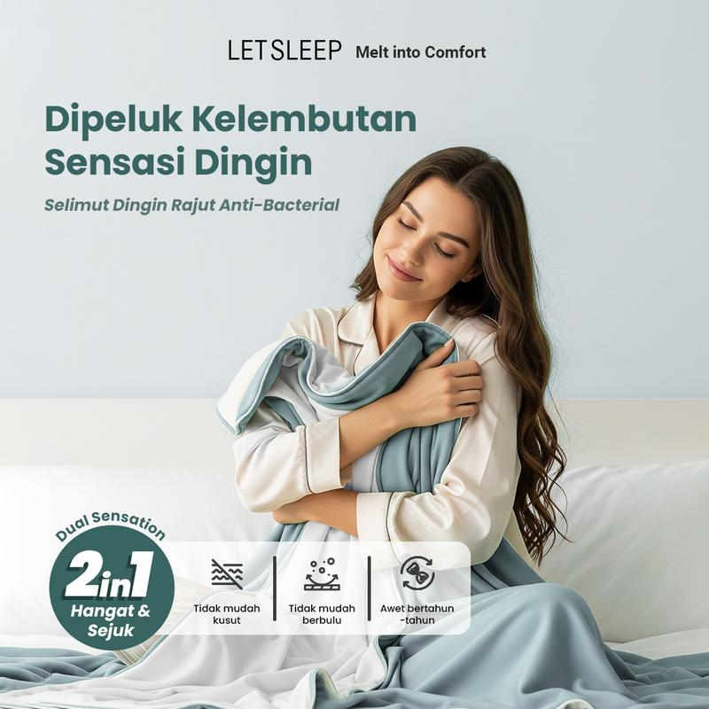 [PROMO 11.11] LETSLEEP Bubble Gum Blue Selimut Adem Anti Gerah AirySilk ...