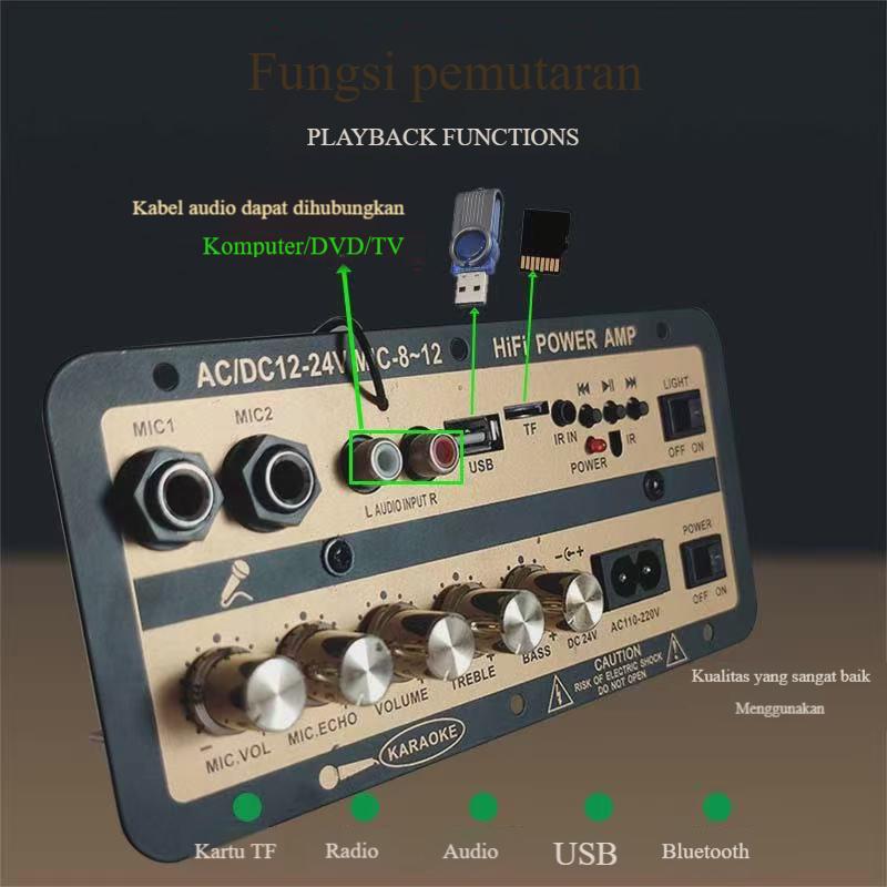 COD Karaoke Power Amplifier AC/DC12-24 MIDI8-12 HiFi/2025 New Gold D300 ...