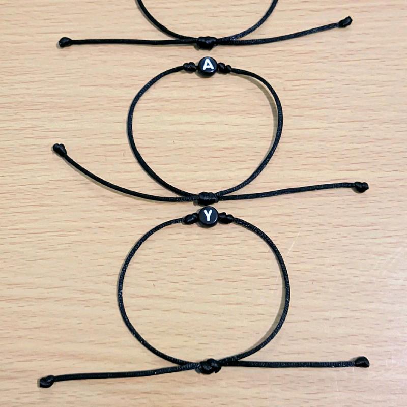 Gelang Inisial Huruf Single Slide Tali Satin 1mm Bracelets - Shop ...