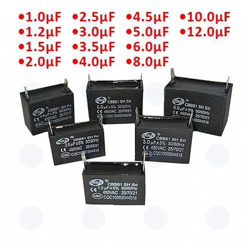 SENJU Two Insert Terminal Capacitor CBB61 450V 0.8 ~ 10 uF Kapasitor ...