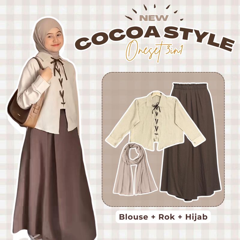 Setelan Wanita One Set Terbaru ( Blouse Tali + Rok Hyget + Pashmina ...