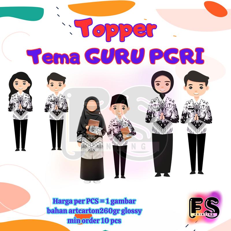 Topper Hiasan Buket Bapak dan Ibu Guru seragam PGRI - Harga per - Shop ...