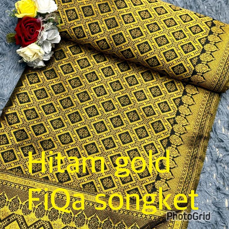 Kain Pasang Songket Tenun Asli Motif Bunga Tabur Gelap Kayangan ...