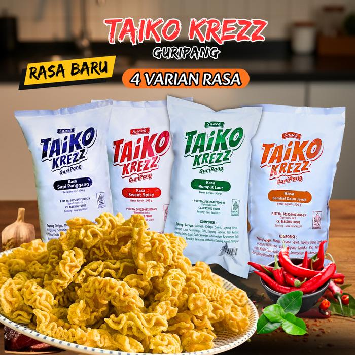 Promo (HALAL) taiko krezz RASA BARU/Camilan ikan cumi kembang/Camilan ...