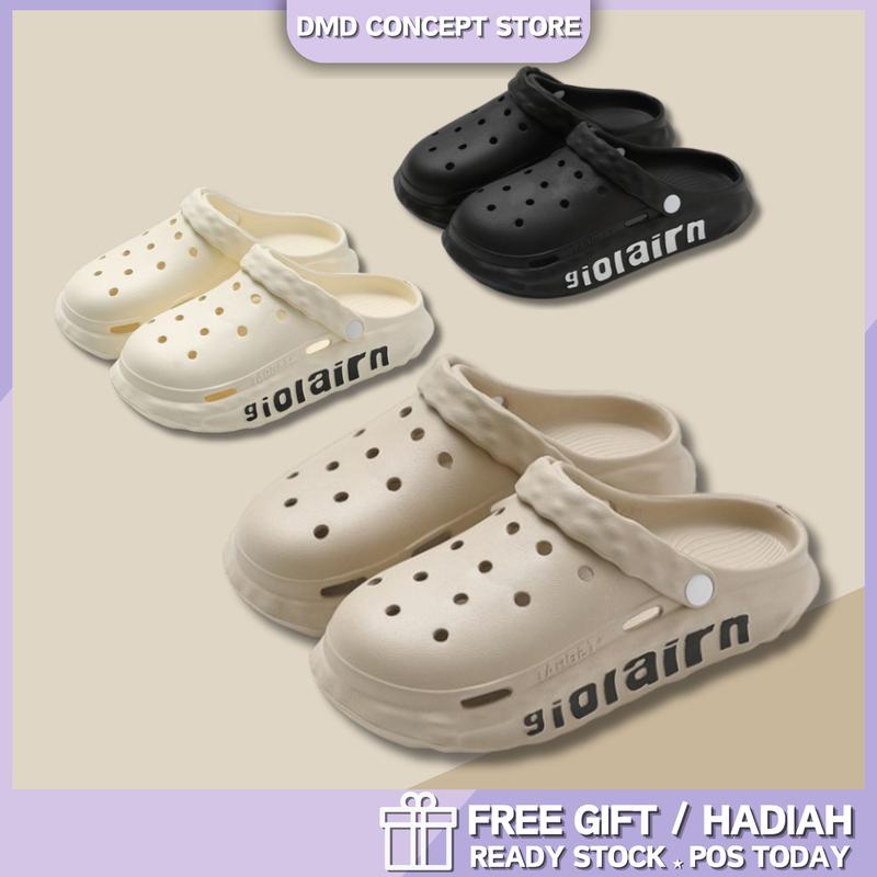Men's Drooping Hole Shoes Thick Sole Hole Slipper Kasut Lubang - TikTok ...