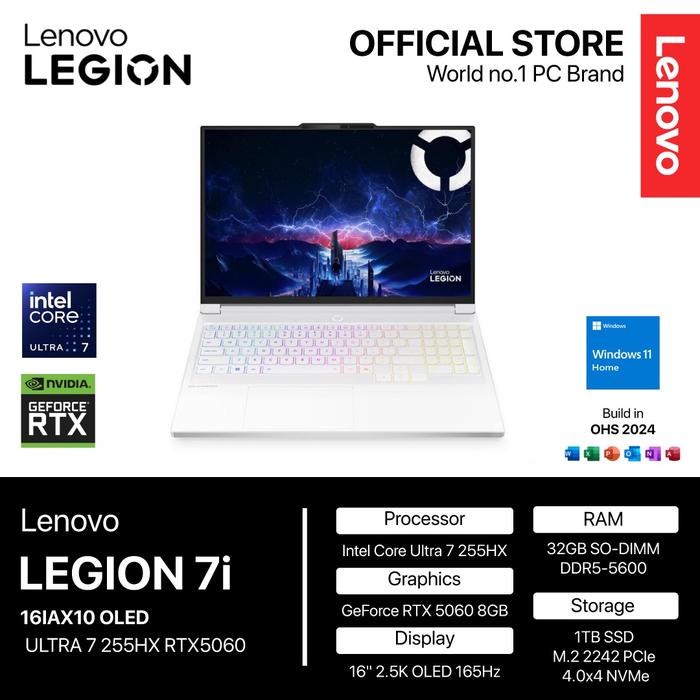 Promo LENOVO LEGION 7I 16IAX10 OLED ULTRA 7 255HX RTX5060 8GB/ 32GB 1TB ...