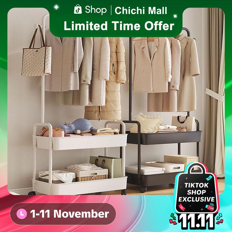 clothes rack with wheels Floor-standing Clothes Hanger Indoo - TikTok ...