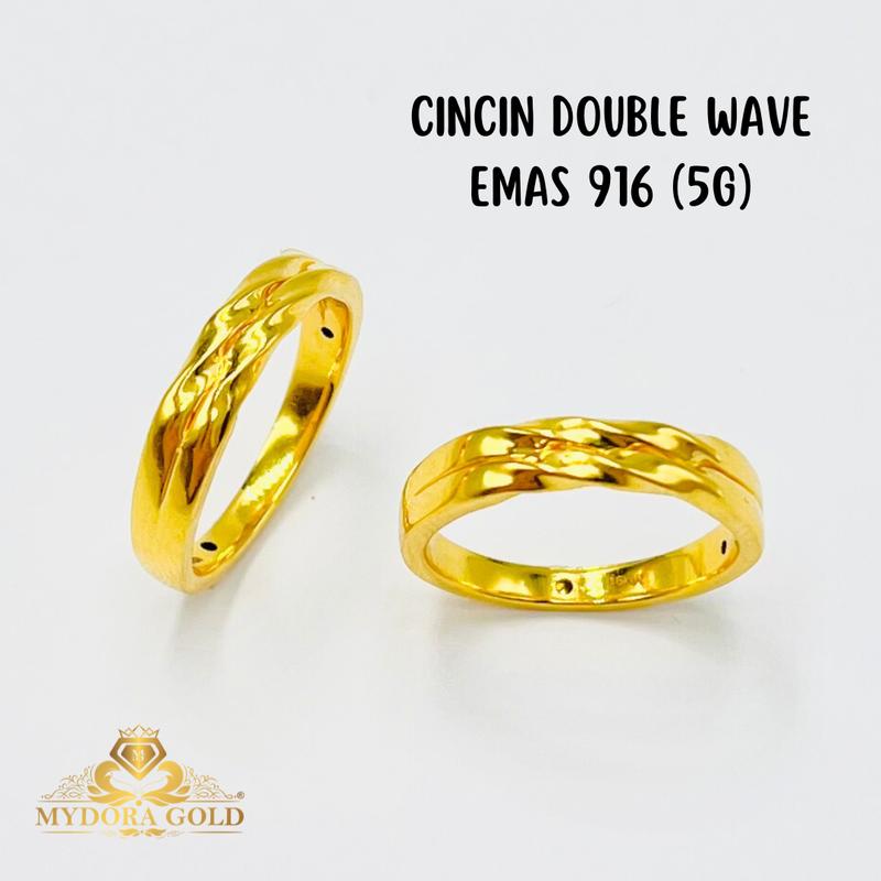 MYDORA Cincin Double Wave (5G) l EMAS 916/22K - TikTok Shop Malaysia