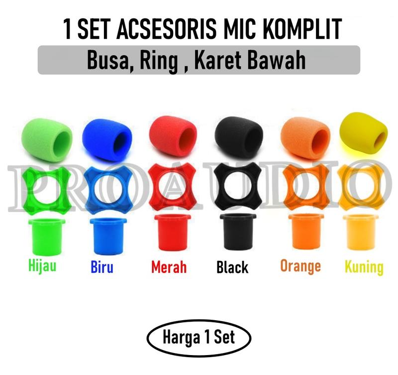 1 Set Komplit Karet Mic Busa Mic Gelang Mic Pelindung Mic Anti - Shop ...