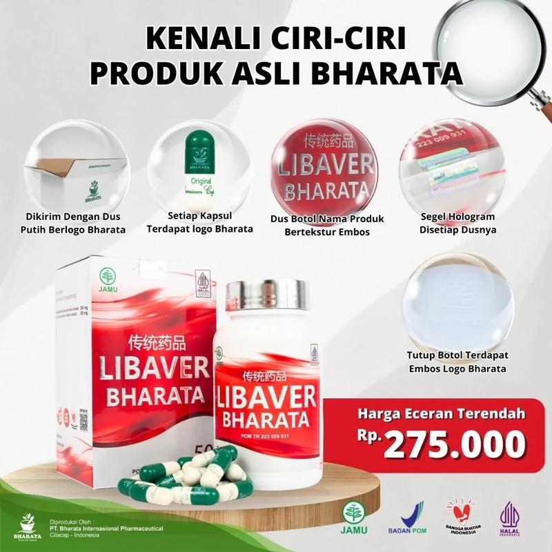 Libaver Bharata Asli Herbal Liver Hepatitis Radang Hati Original Isi 50 ...