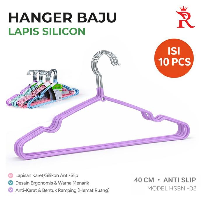 Jual Hanger Pakaian Dewasa Premium Gantungan Baju Rubber Coating Anti ...