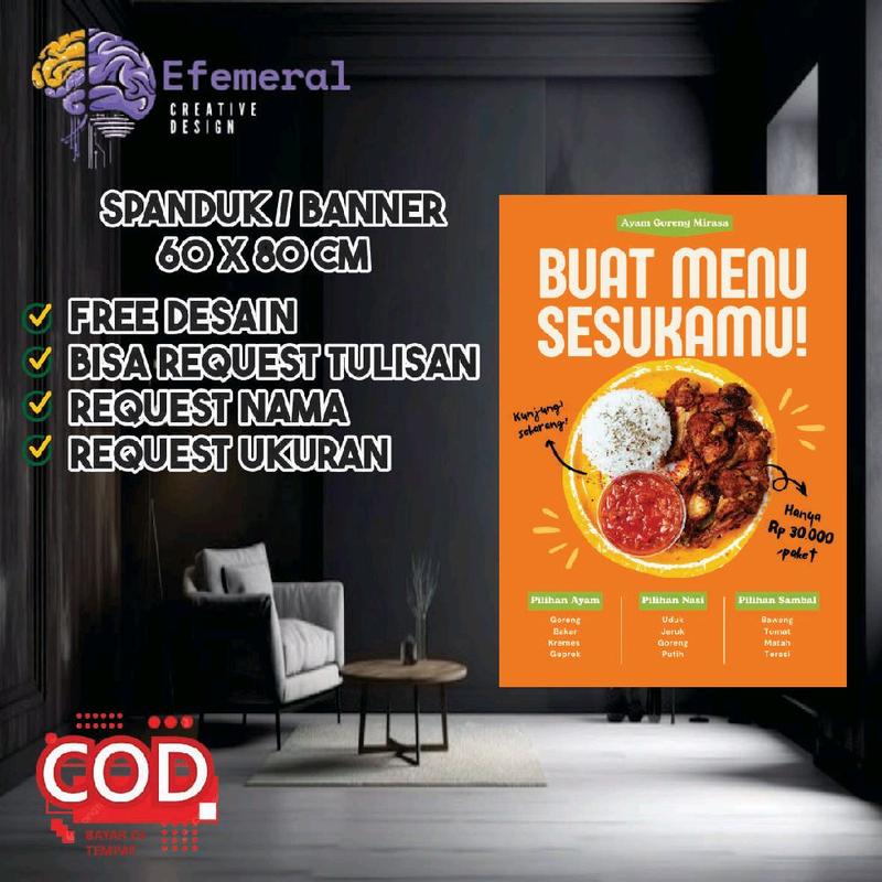 Spanduk/Banner buat menu suka suka 60X80 cm bisa request design - Shop | Tokopedia