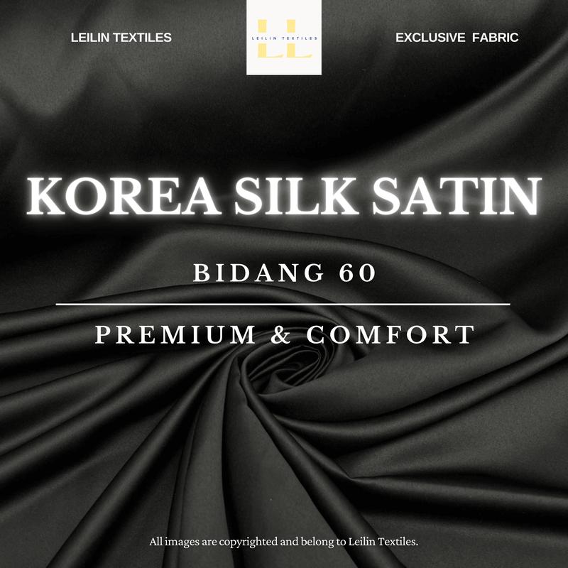 Kain Korea Silk Satin Plain Heavy Satin Bidang 60" Open Meter (0.5m ...