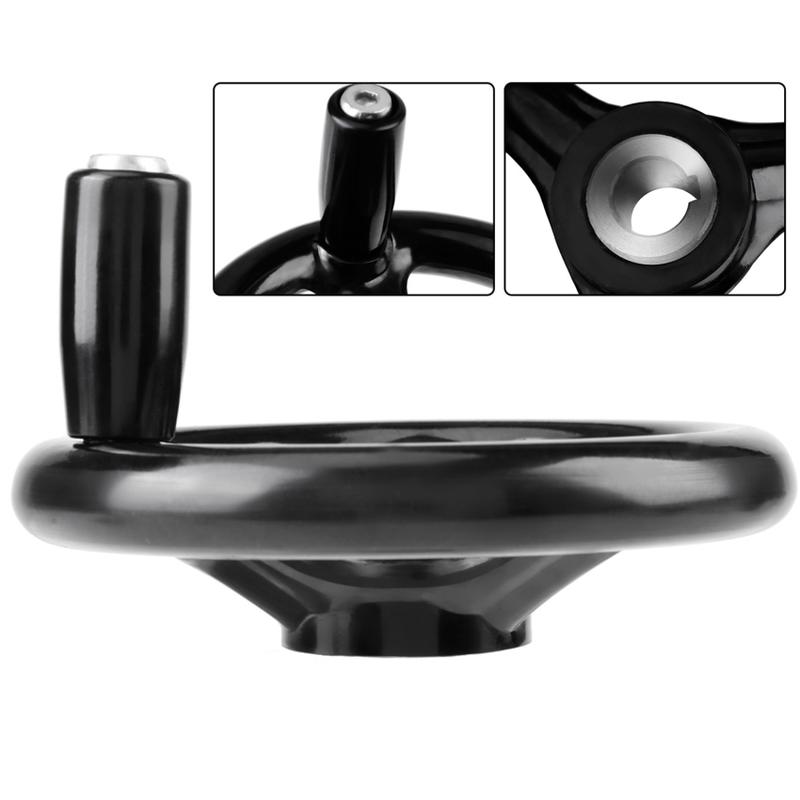 Hand Wheel Handle,Black Round 3 Spoke Hand Wheel for Lathe Milling ...