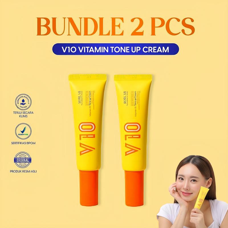100mlMORLAB - BUNDLE 2 PCS MORLAB V10 VITAMIN TONE UP CREAM Berminyak ...