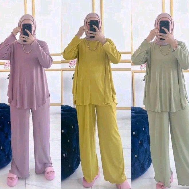 STELAN TERBARU WANITA//SET KNIT NECY RIB PREMIUM//SETELAH WANITA NECY ...