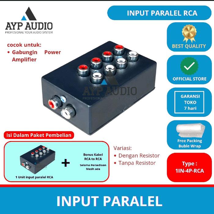Promo Spliter Audio Paralel input 1 to 4 RCA to RCA untuk Speaker dan ...