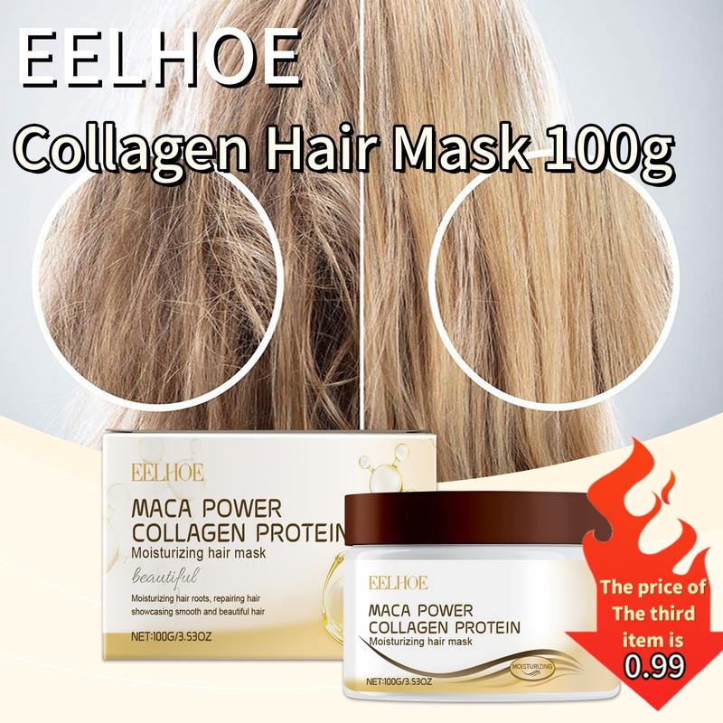 EELHOE Collagen Hair Mask 100g Repair Split Hair Brighten Gloss ...