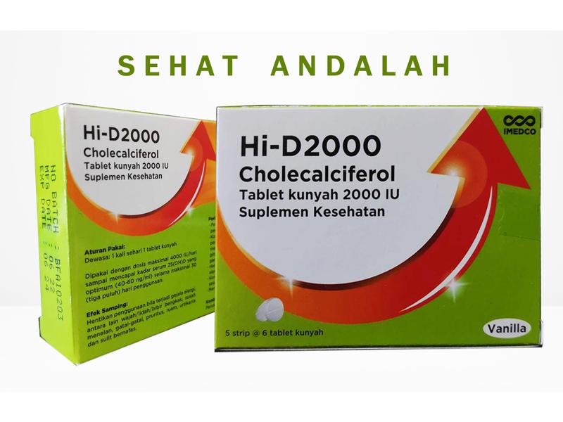 Hi - D2000 (1 BOX/30 TABLET), TABLET KUNYAH 2000 IU SUPLEMEN - Shop ...