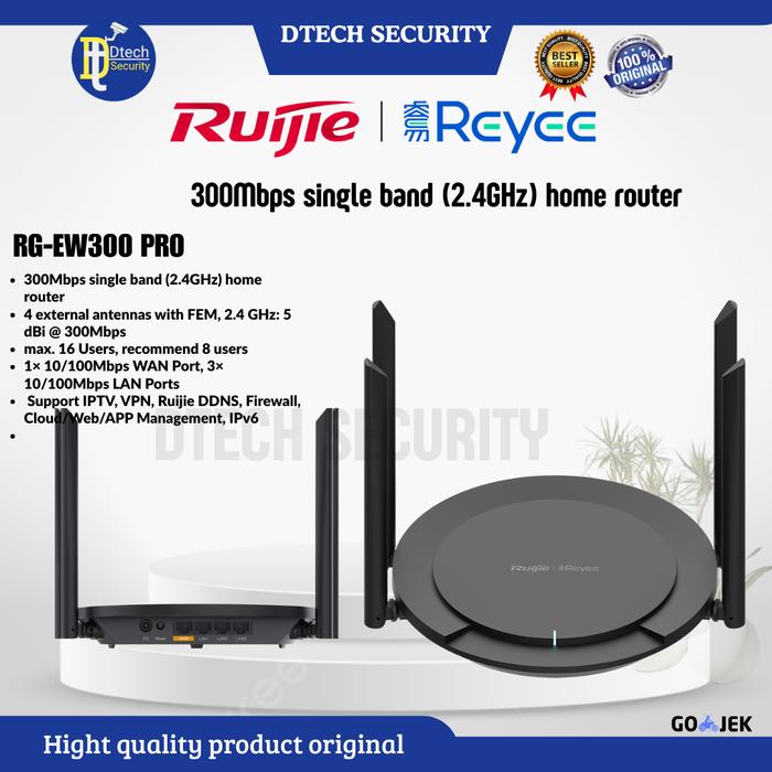 Promo RUIJIE RG-EW300 PRO 300Mbps single band (2.4GHz) home router 4 ...