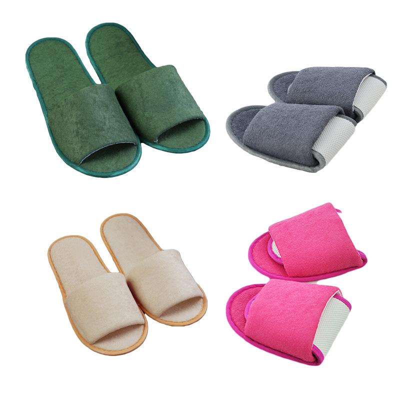 1 Pair Foldable Portable Indoor Soft Open Toe Slippers For Travel ...