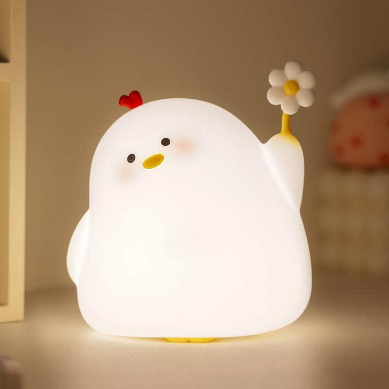 Cute Chick Night Light 3 brightness Kids Room Cartoon Silicone - TikTok ...