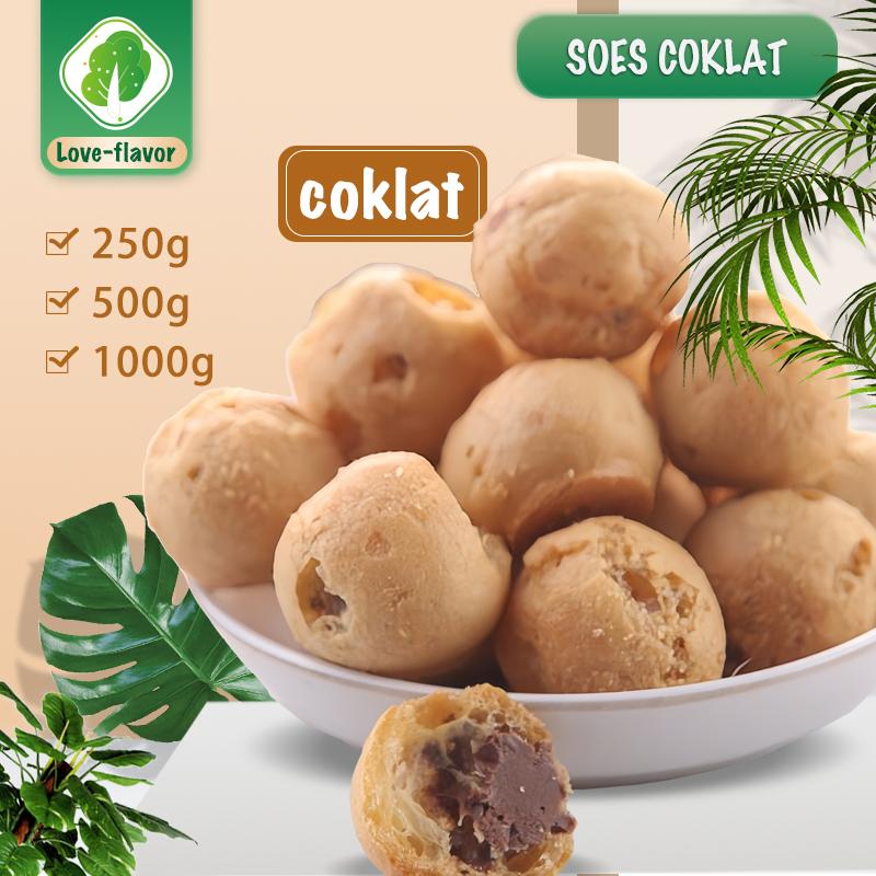 COD Soes Coklat Cokelat 500g/1kg halal Kue Sus Kering Isi Coklat - Shop ...