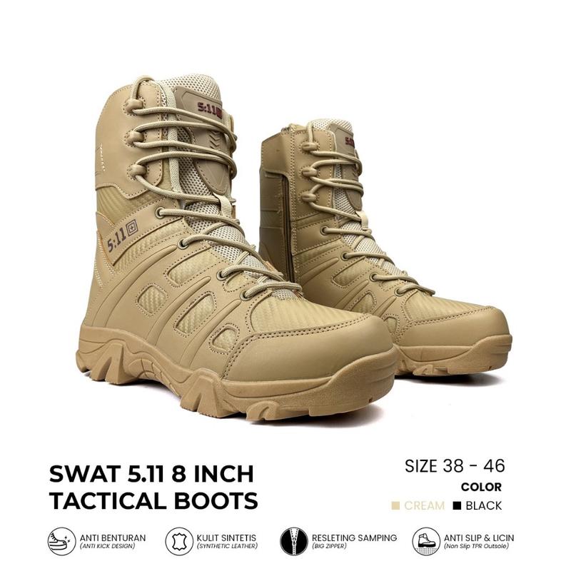 Sepatu Tactical Boots Swat 8 inch / Sepatu PDL POL PP / Sepatu - Shop ...