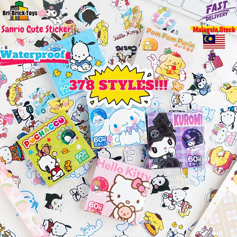 63Pcs Sanrio Cute Sticker Waterproof Kuromi Gift Set Barang Kuromi ...