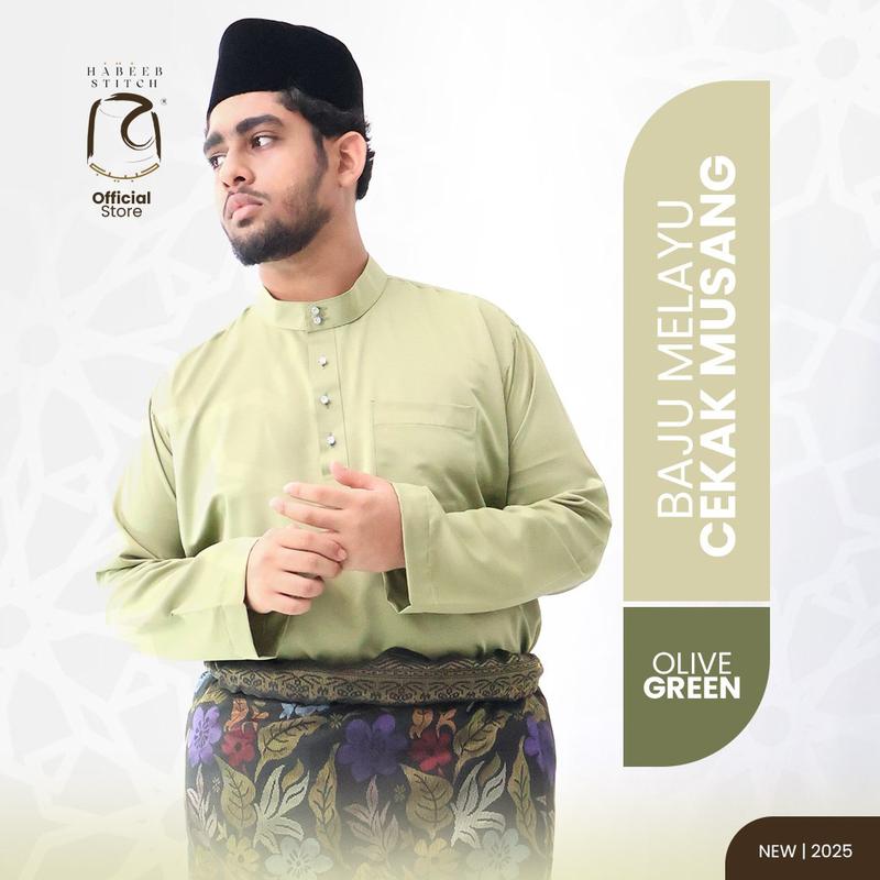 Habeeb Stitch Baju Melayu Cekak Musang Olive Green Hijau Olive - TikTok ...