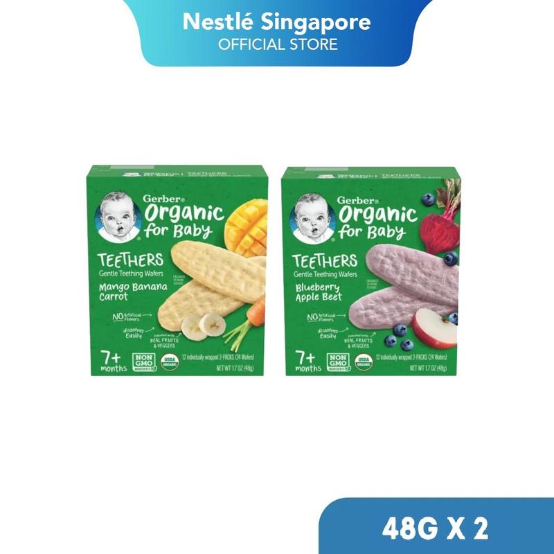 [Assorted Bundle of 2] Gerber Organic Teethers 48g - From 7 Months ...