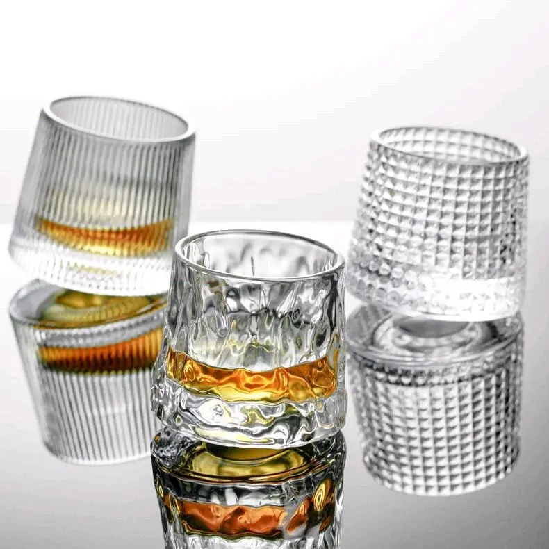 Cups Gelas Whisky Crystal Spinning Wobble Rock Glass 150ml – Gelas ...