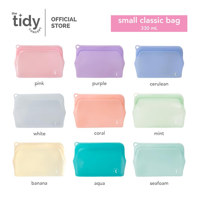 The Tidy Concept 330 mL Small Bag - Reusable Silicone Bag - Leakproof ...