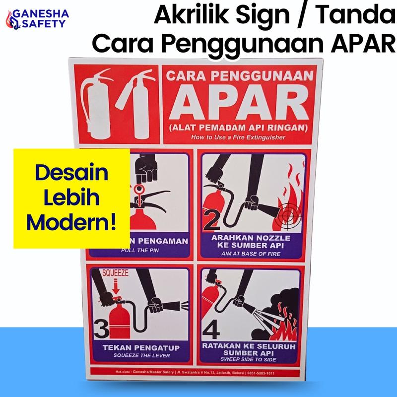 Sign Akrilik Tanda Cara Penggunaan APAR Ganesha Safety - Shop | Tokopedia