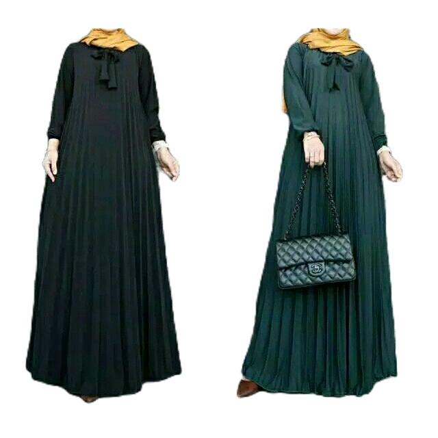 Termurah Gamis Tali pita leher/Gamis Plisket Jumbo Mayung Dress - Shop ...