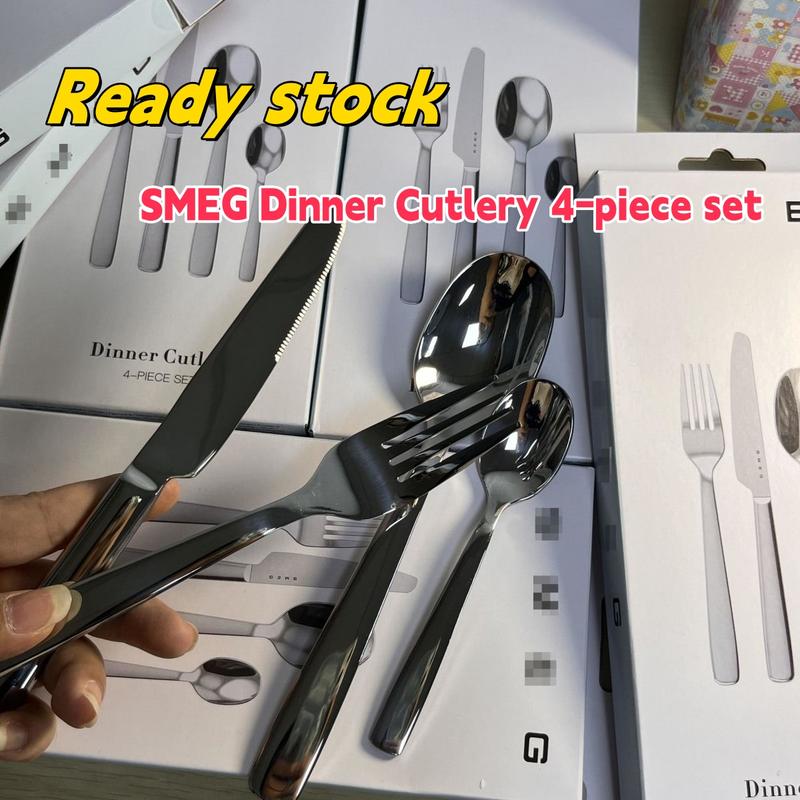 SMEG Dinner Cutlery 4-piece set spoon and fork set Stainless - TikTok ...