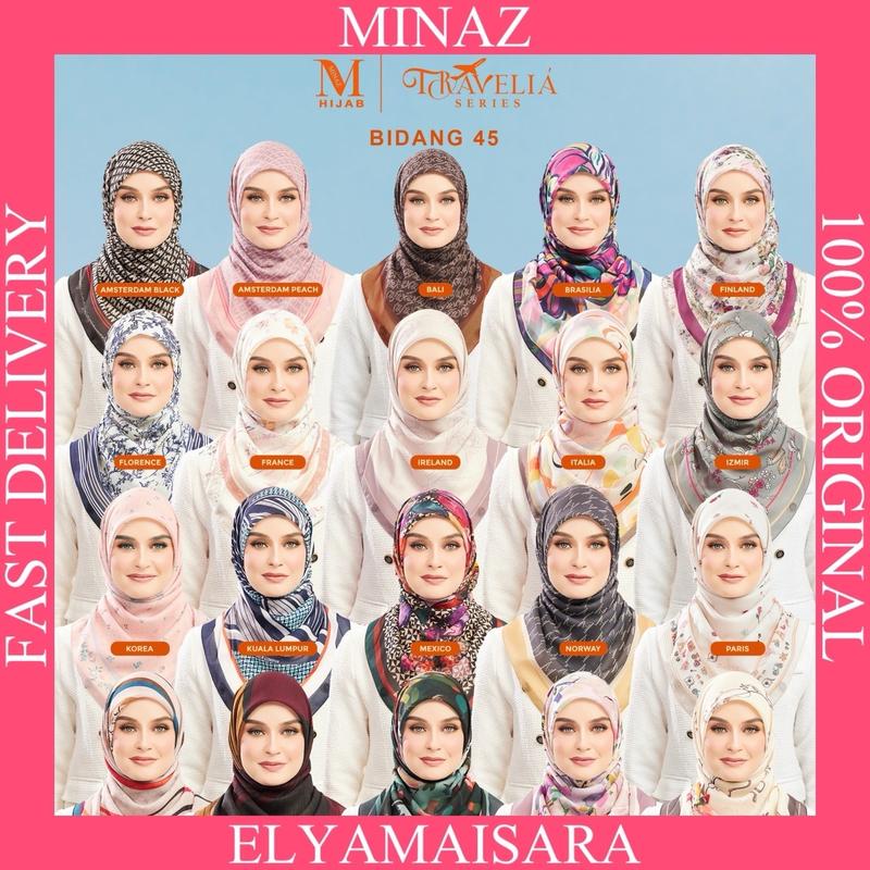 Minaz Hijab Bidang 45 [100% Original][Free Brooch] Tudung Bawal ...