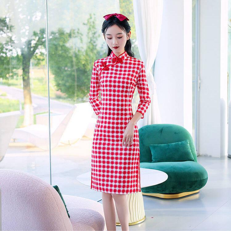 BTY - Natlux Chinese New Year cheongsam dress Chinese style cheongsam ...