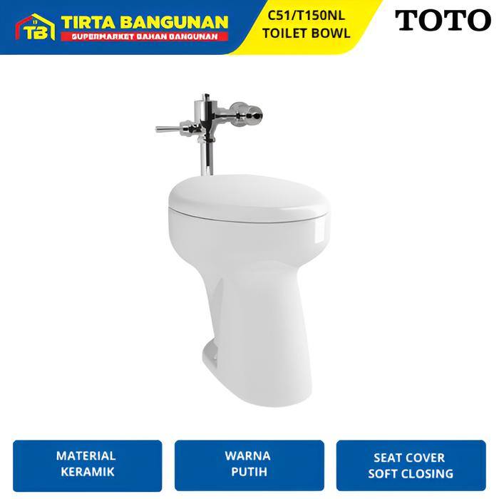 Promo TOTO C51 T150NL KLOSET CLOSET TOILET WC DUDUK SINGLE BOWL KERAMIK ...