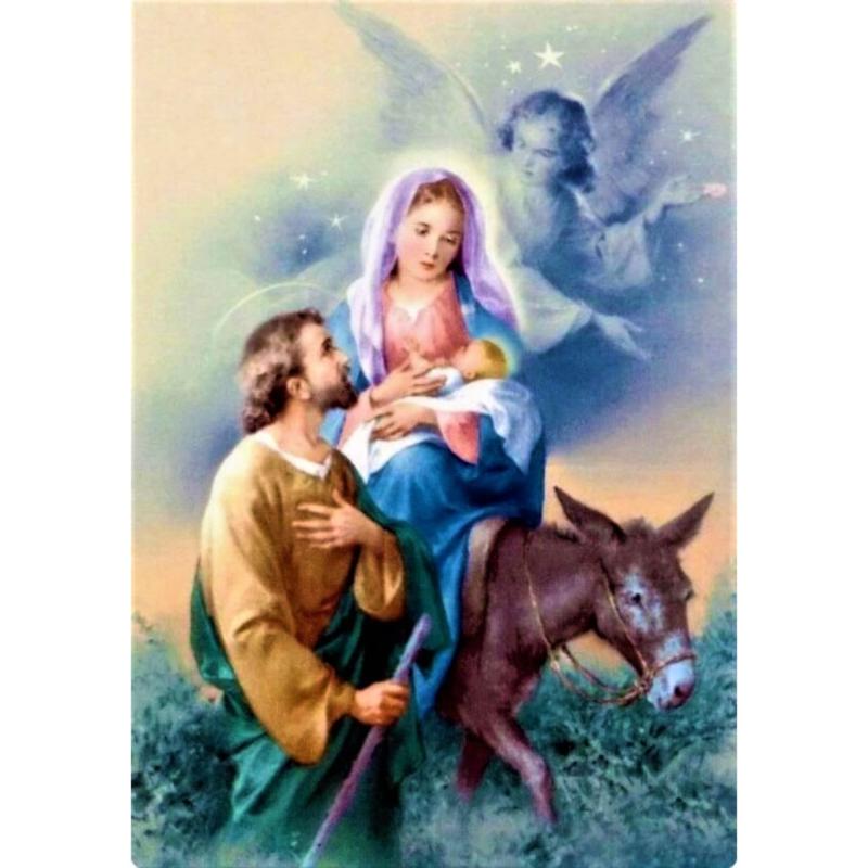 50x70cm Flight to Egypt Lari Ke Mesir Santa Maria Jesus 5D Lukisan ...