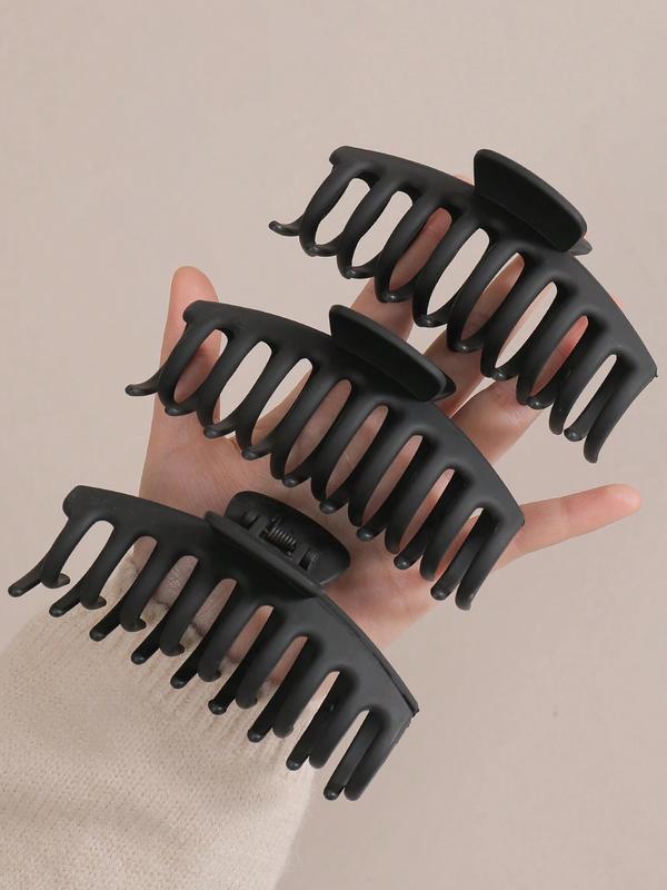 3 pieces of solid color black hair clip for women, acrylic keel ...