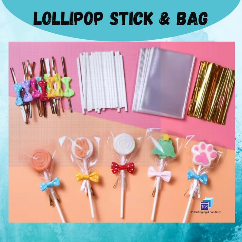 100pcs Paper Lollipop stick Cake Pop Candy Stick Batang Lollipop ...