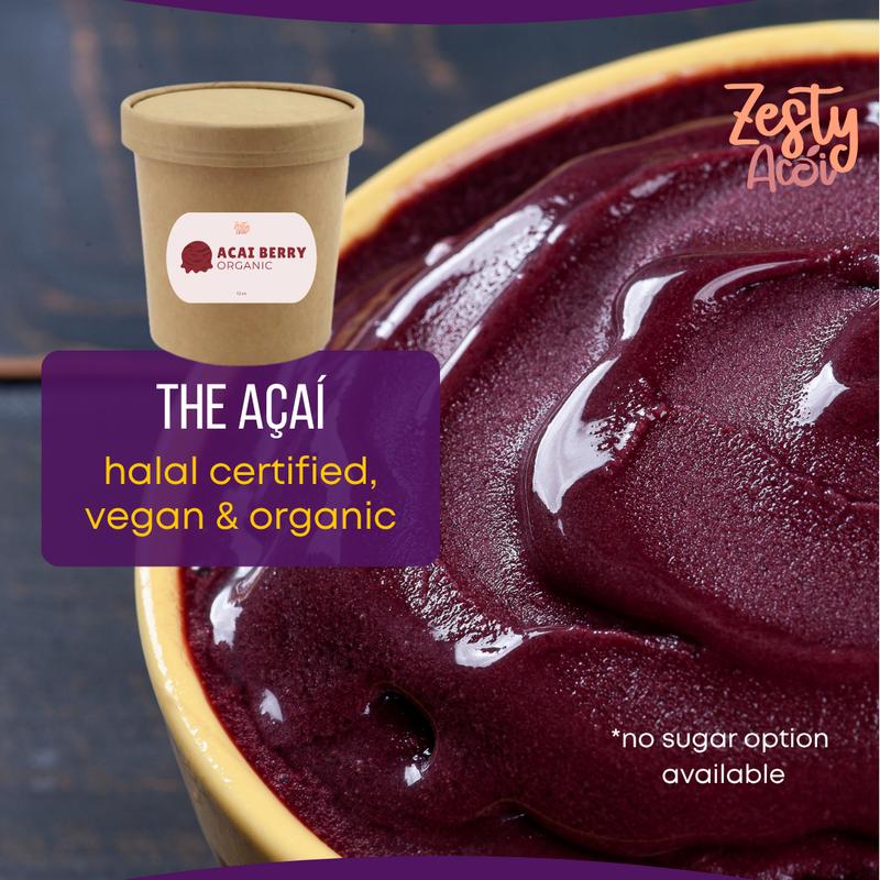 [Zesty Acai] Halal & Organic Acai Berry Sorbet Pint - 6oz/12oz/16oz ...